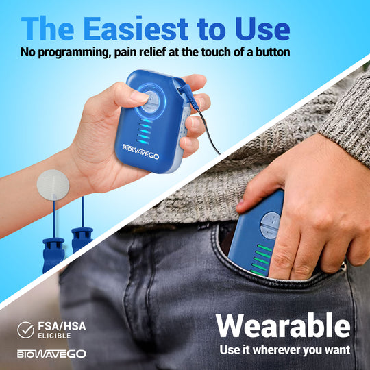 BioWaveGO superior, non-opioid, FDA cleared, wearable, pain relief